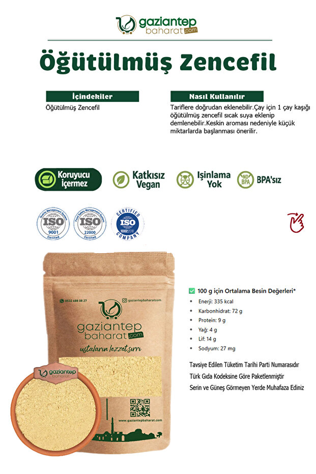 Gaziantep Baharat Öğütülmüş Zencefil 200 gr - Fiyatı, Yorumları