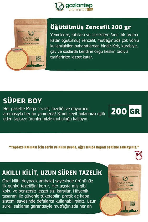 Gaziantep Baharat Öğütülmüş Zencefil 200 gr - Fiyatı, Yorumları
