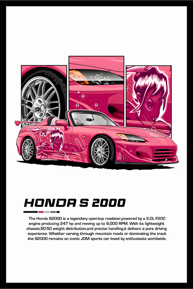 hediyeniburadabul Honda S2000 Ahşap Modifiye Japon Araba Poster 15x21cm ...