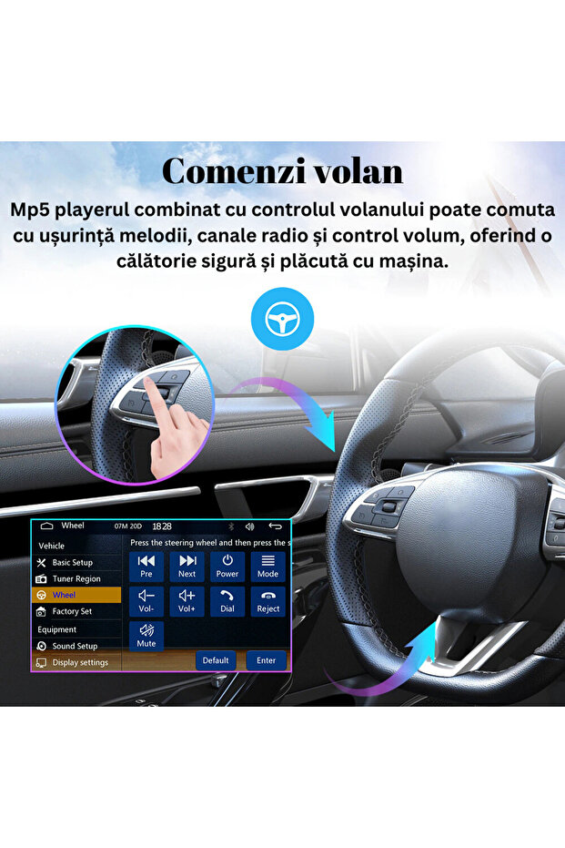 MaxTech MP5 Player cu Carplay & Android auto 1 Din, MaxTech®, display ...