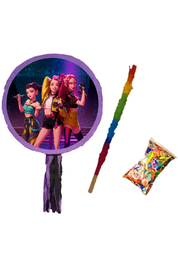 PinaStar Pinata Huntrix Star, K Pop Demon Hunters, cu bat si confetti ...