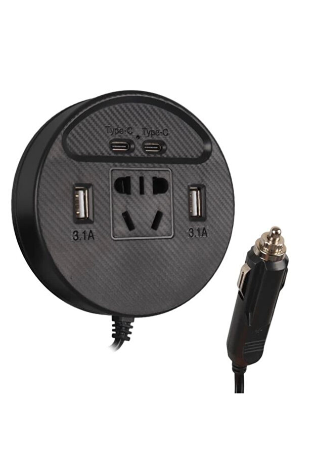 Olesson 1667 Dc 12-24V 150W Auto Car Power Inverter Dual Type-C to Dual ...