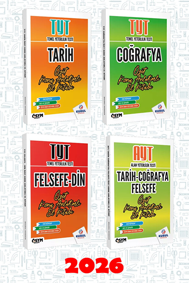 Kurul Yayıncılık TYT AYT Tarih Coğrafya Felsefe Din Özet Konu Anlatımlı El Kitabı Seti 2026 ...