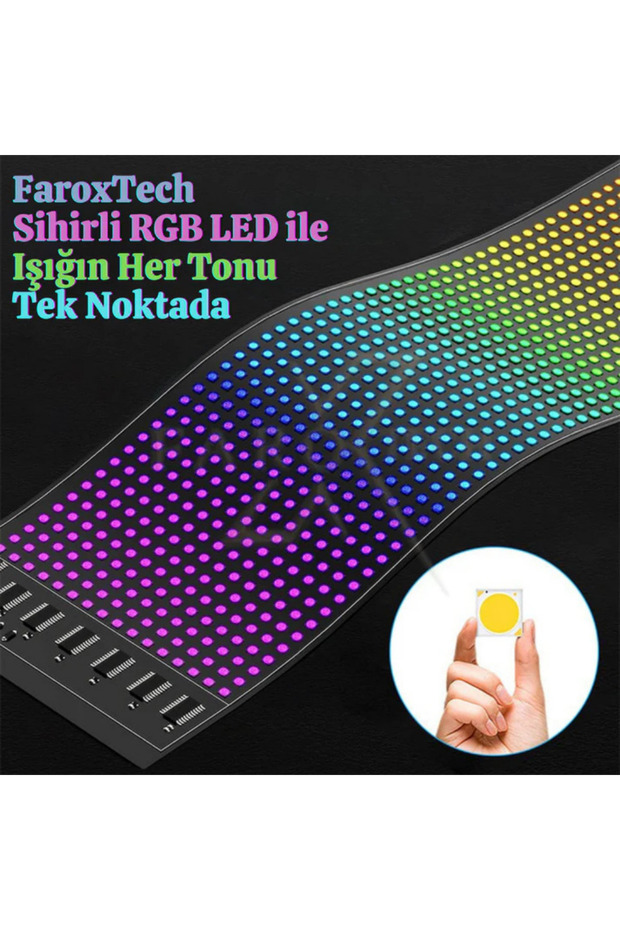 FaroxTech Bluetooth Telefon Kontrollü RGB LED Panel – Cama Yapışan ...