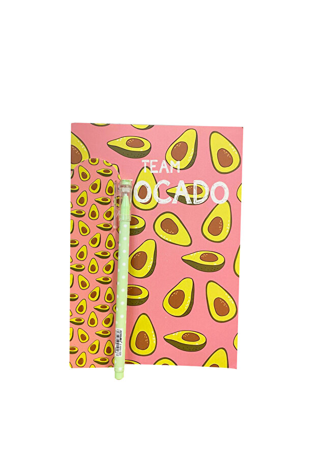 Dörtel Tedarik Avokado Temalı Sert Kapaklı Defter, Kitap Ayracı, Yeşil ...