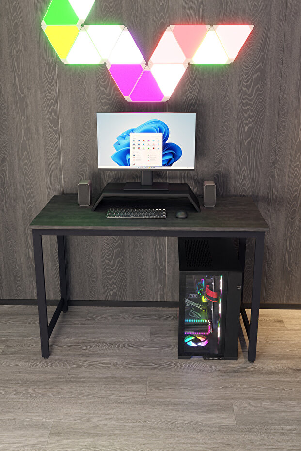 Flinder Siyah Renk Oyuncu Masası 60x120 Cm, Bilgisayar Masası, Gamer ...