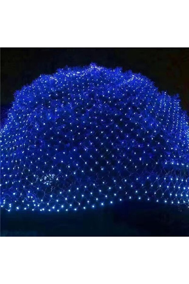 GOLD MARKET Christmas Light Net, 2 m x 1 m, 80 LEDs, Blue, 8 Lighting ...