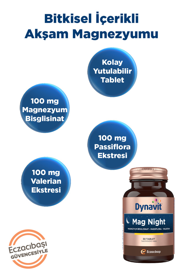Dynavit Mag Night 30 Tab & Omega 3 950 mg 30 Kapsül - Gece Paketi ...