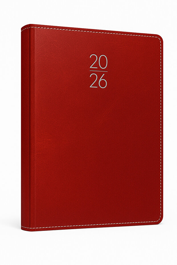 Andofis 2026 Agenda Daily 17X24 Hard Cover Faux Leather Red- Trendyol