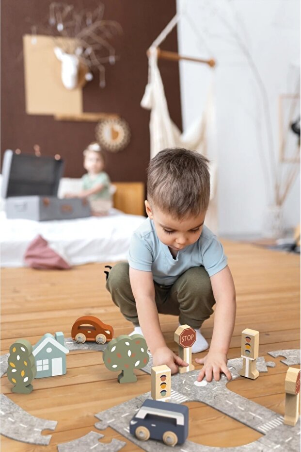 Speedy Monkey Puzzle cu pista din fetru si masinute, Speedy Monkey ...