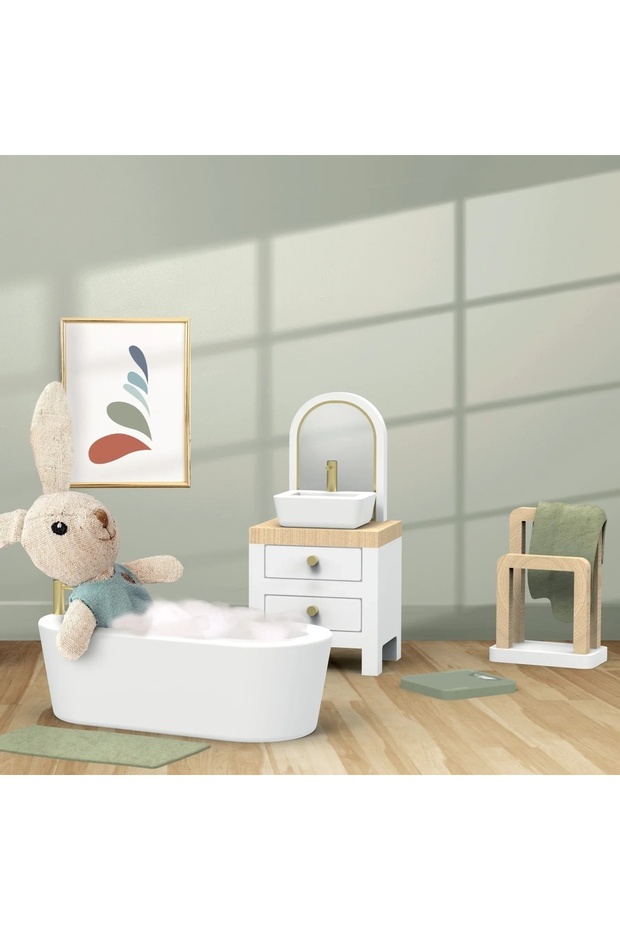 Speedy Monkey Dollhouse Bathroom Furniture Set, Speedy Monkey, Toddler ...