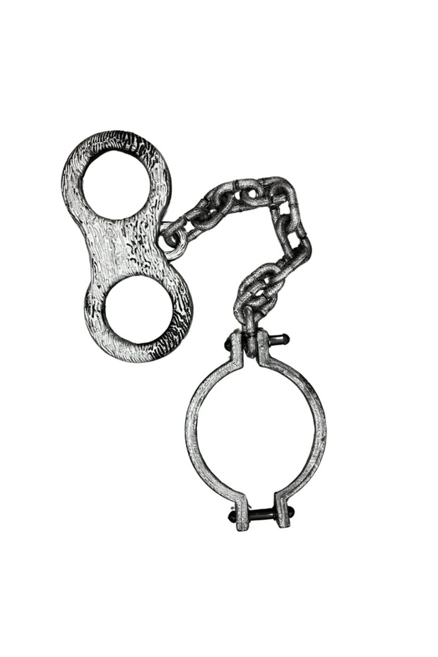 doneel Halloween Costume Prop Fake Chains With Handcuff And Head Cuff ...