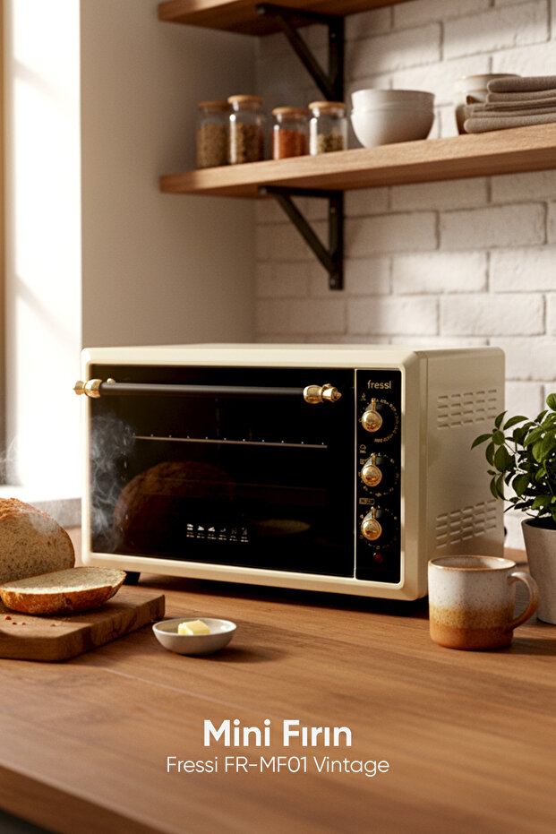 Fressi Turbo Midi Fırın Vintage Retro 34 Litre, Lambalı, Termostatlı, Saatli Fr-mf01 - Fiyatı ...
