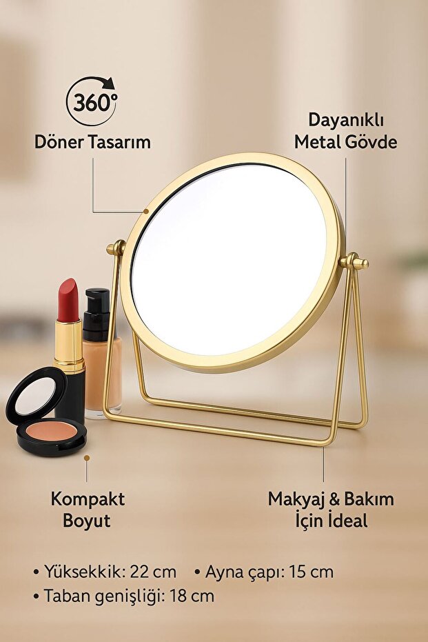 Chavin Masa üstü Gold 15 cm Tek Taraflı Yuvarlak Dönen Metal Masa ...