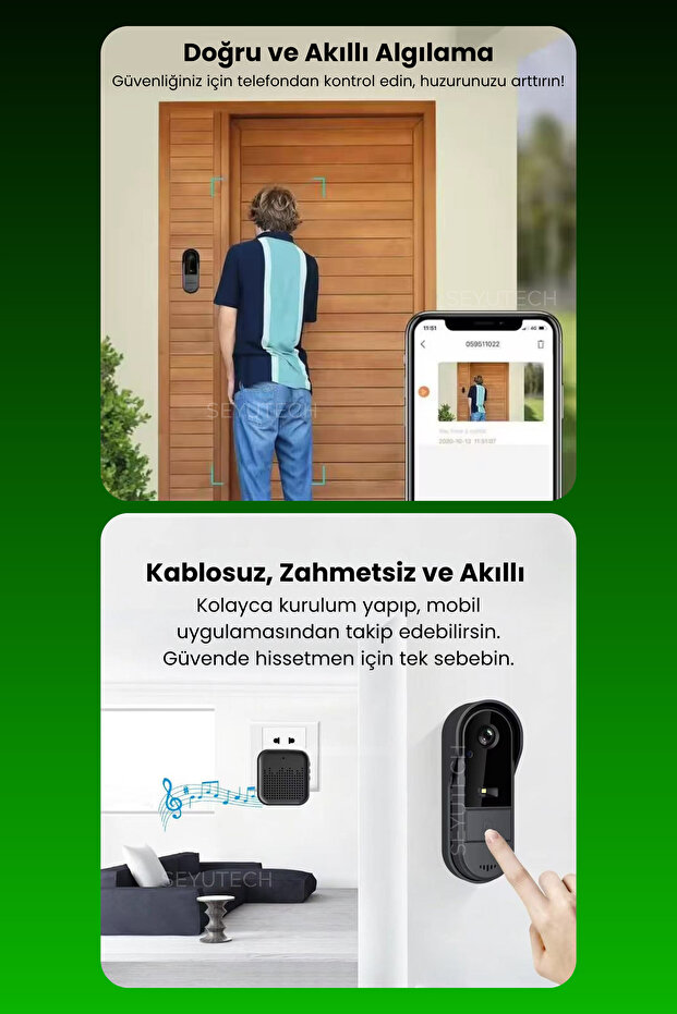 SEYUTECH Wifi Kameralı Kapı Zili Akıllı Görüntü Uzaktan Kontrollü ...