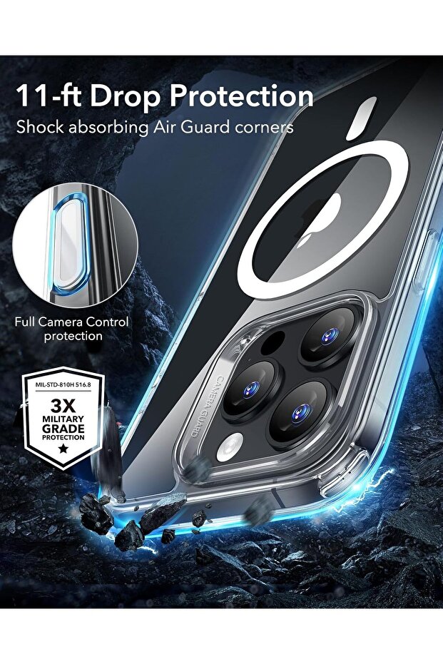 GEAR4 Clear hybrid protective case for iPhone 16 Pro Max with shock ...