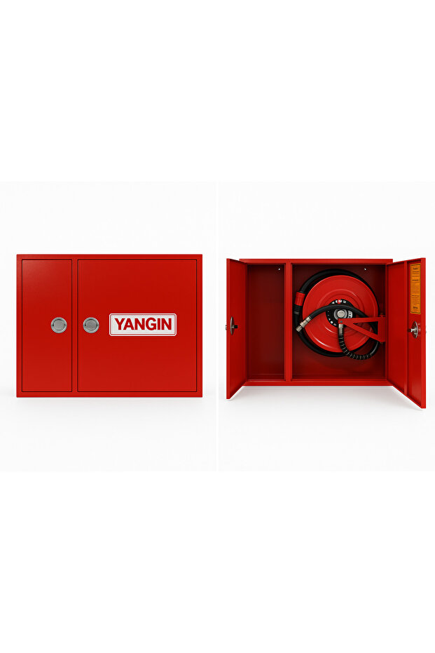 UNİ-BOX 1'' ÇİFT SAÇ KAPAK 30 MT HORTUMLU 1MM SIVA ÜSTÜ TSE'Lİ YANGIN ...