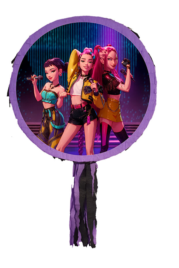 PinaStar Pinata Huntrix Star, K Pop Demon Hunters, cu bat si confetti ...