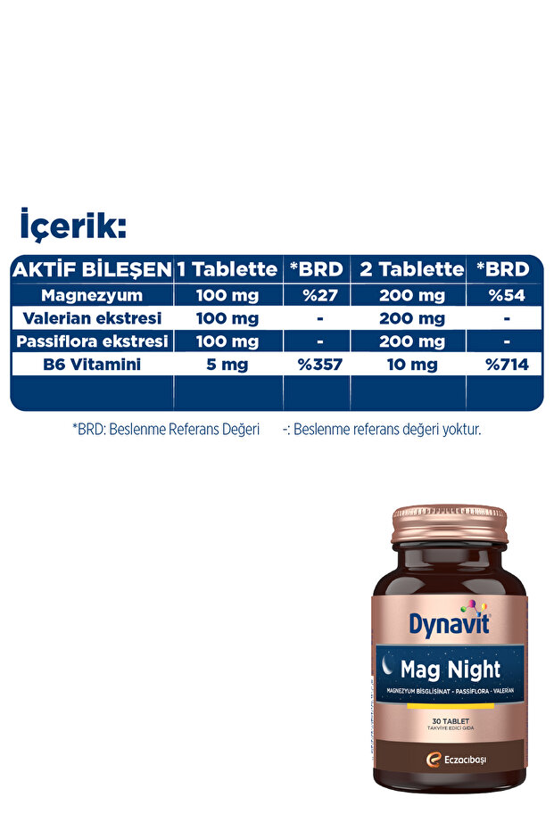Dynavit Mag Night 30 Tab & Omega 3 950 mg 30 Kapsül - Gece Paketi ...