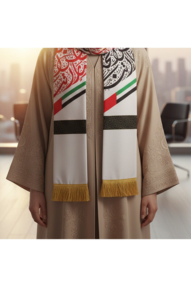 Varaq UAE National Day Scarf | Patriotic Flag Scarf with Calligraphy ...