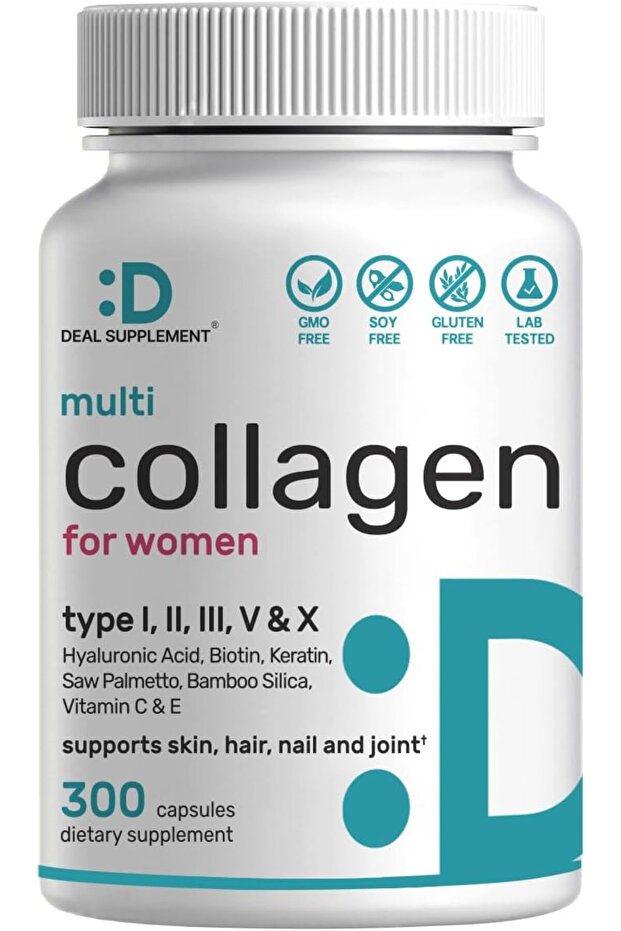 DEAL SUPPLEMENT Multi Collagen Kolajen Biotin Saw Palmetto Bamboo Hair ...