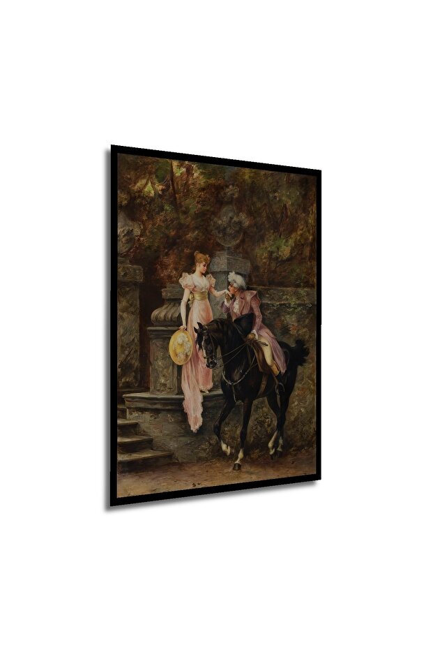 Teona Ahşap Декоративна дървена правоъгълна картина на кавалер на кон и ...