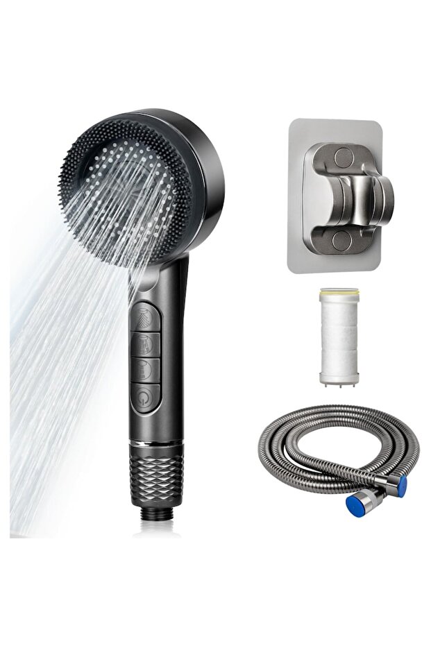 Aixmeet Premium shower head with filter and 4 modes + jet, buttons on ...