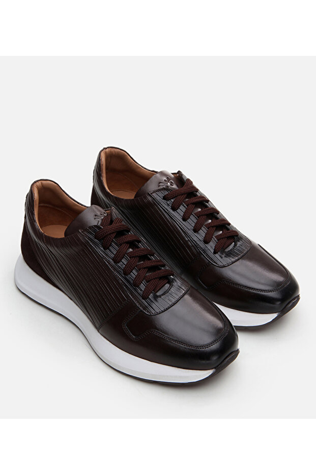 Hotiç Men's Leather Brown Sports Shoes- Trendyol