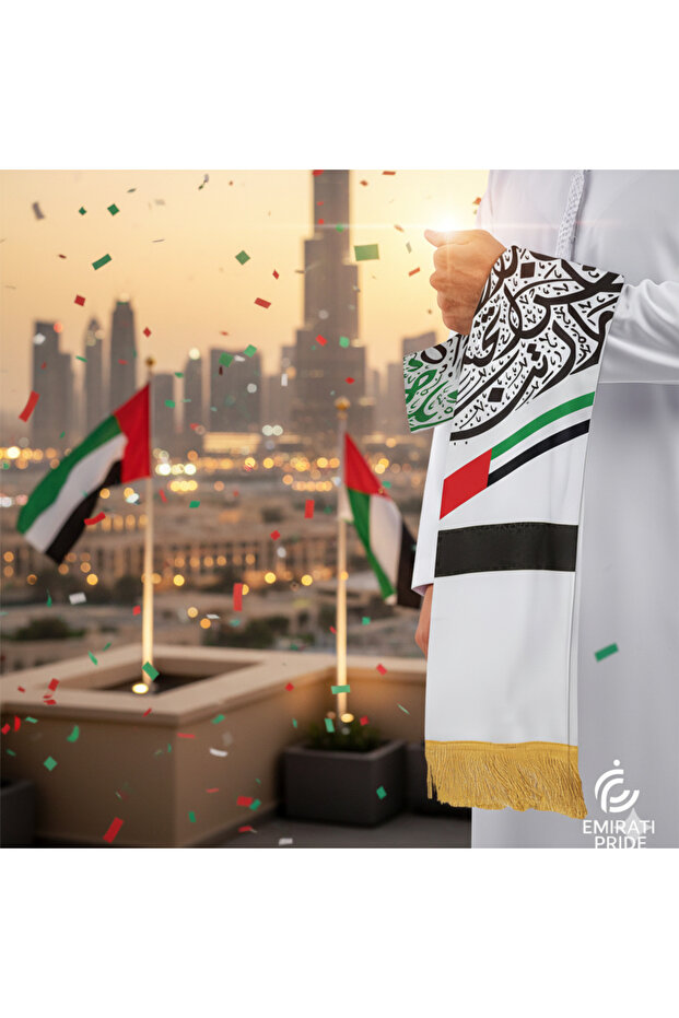 Varaq UAE National Day Scarf | Patriotic Flag Scarf with Calligraphy ...