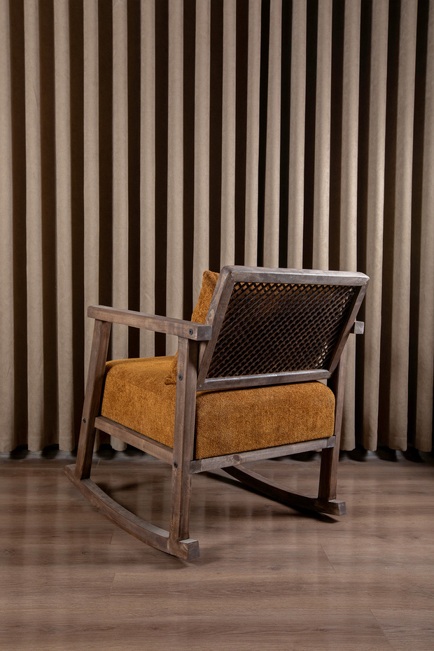 Aberteka Dante Hazeranlı Doğal Ahşap Koyu Ceviz Renk, Hardal Mikro ...