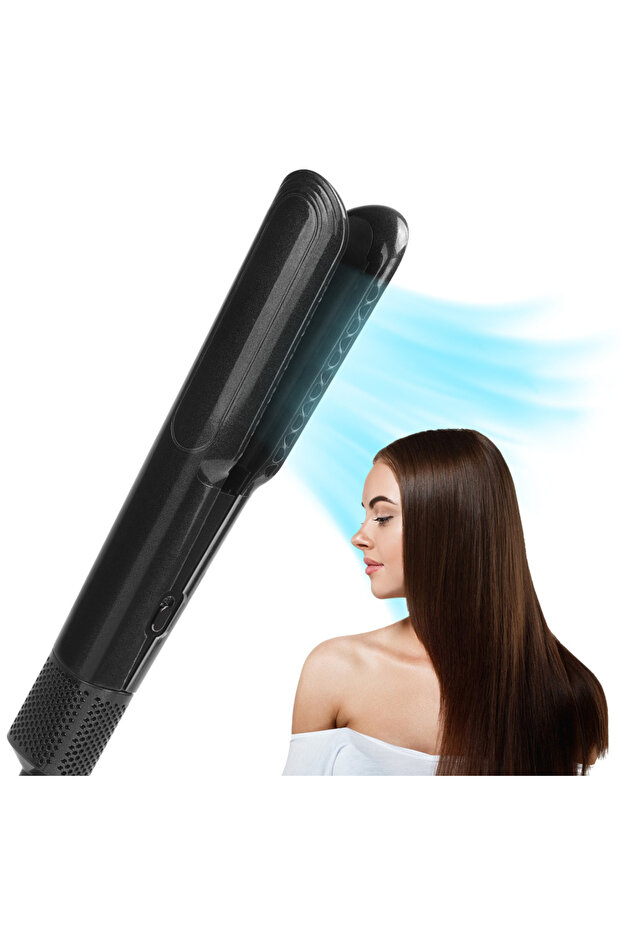 TSItech Uscator de par si placa de indreptat parul cu aer cald, 2 in 1 ...