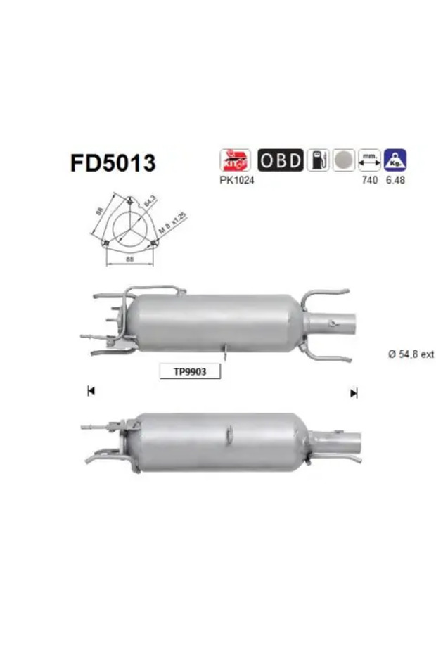 As Exhaust system soot/particulate filter OPEL VECTRA C GTS (Z02) 2004 ...