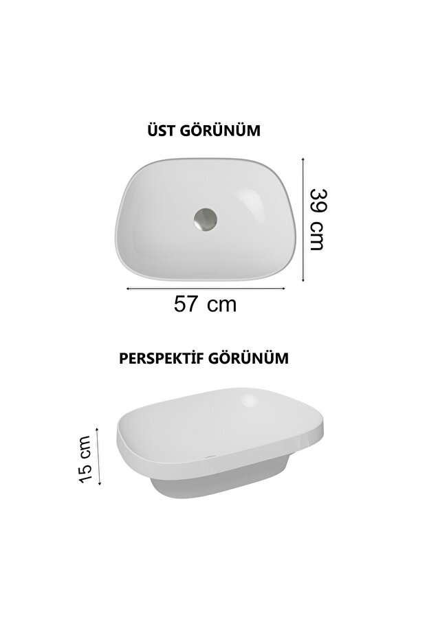 VitrA Frame 5653B403-0016 Tezgah Üstü TV Lavabo, Clean, 57 cm, Beyaz ...