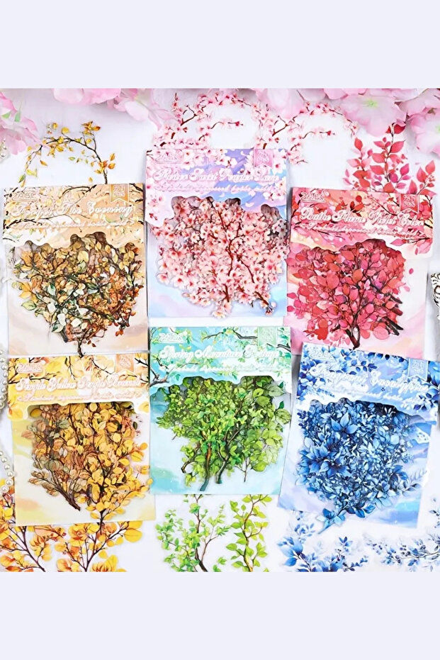 Kolbi Craft 20 Adet Şeffaf Yeşil Yaprak Dal Sticker Bullet Journal ...