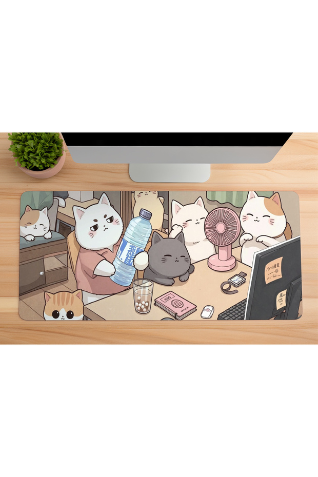 urzuva Office Cat Break 2 Gaming Oyuncu Mousepad 80x30 3mm Mouse pad ...