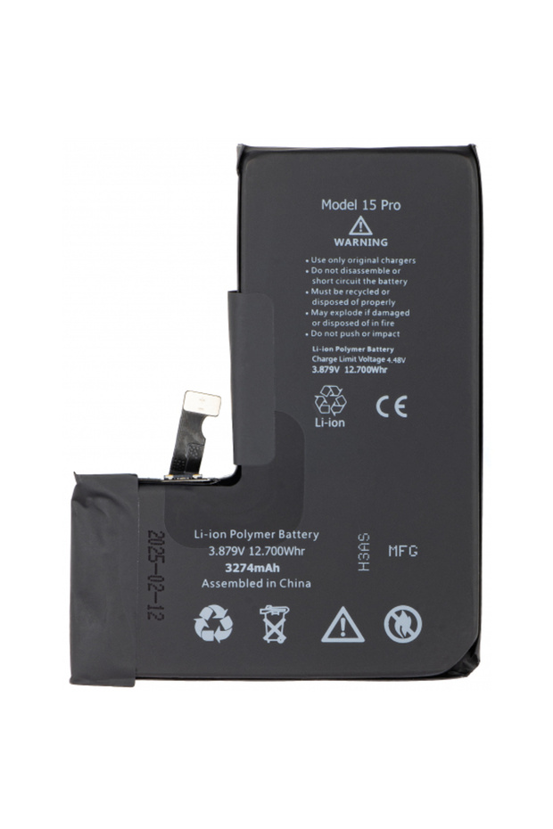 Aftermarket Apple iPhone 15 Pro battery, with integrated BMS Flex Band ...