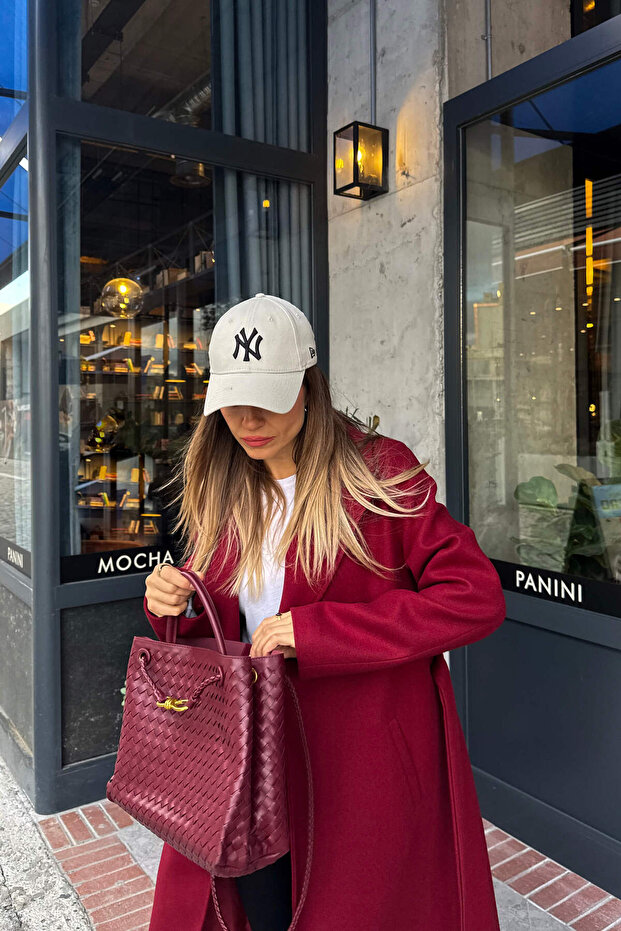 Sue Store Koyu Kırmızı Astarlı Kaşe Kaban - Fiyatı, Yorumları