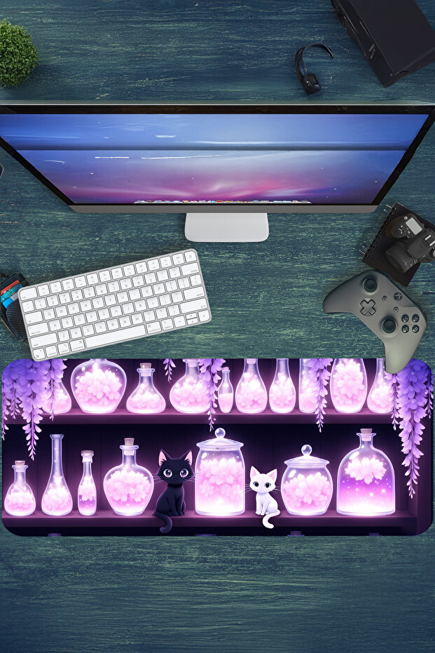 urzuva Magic Potion Cats 90x40 4MM Kalınlık Premium Gaming oyuncu ...