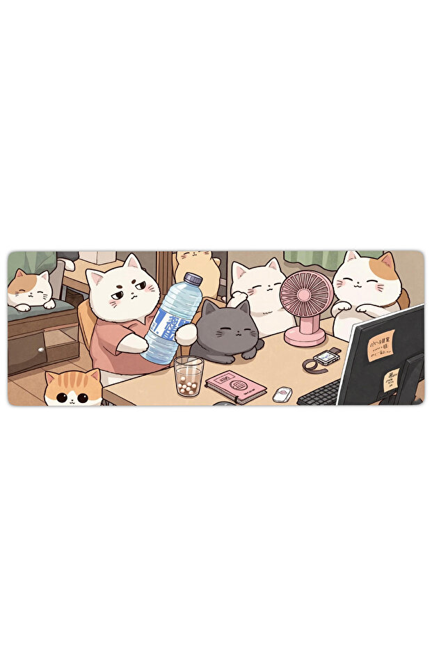 urzuva Office Cat Break 2 Gaming Oyuncu Mousepad 80x30 3mm Mouse pad ...