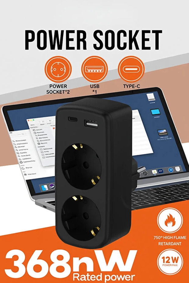 Twin Store Multiple Socket High Voltage Protected 2-Port Socket 1Xusb ...