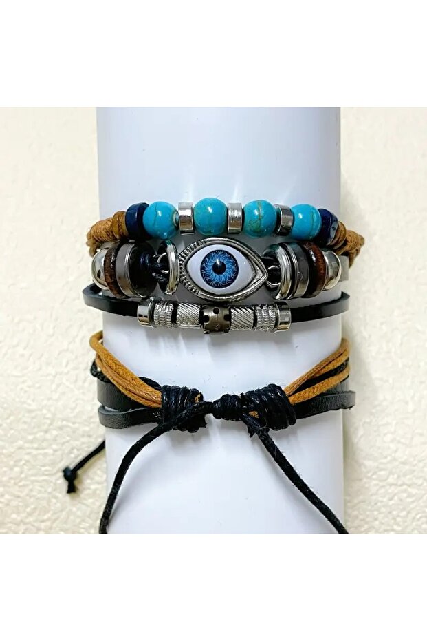 Feronnucci Deri Nazar Boncuklu Ayarlanabilir Bileklik B118 - Fiyatı, Yorumları