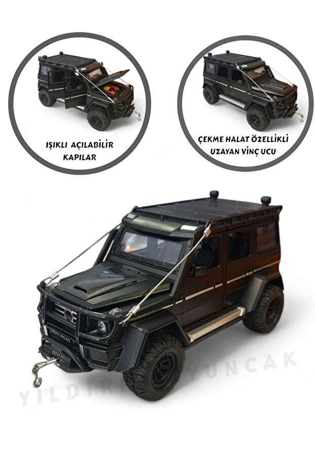 SCOWETTO Çek Bırak Işıklı Ve Sesli Off Road Jeep 23 cm Çekme Halat İpli ...
