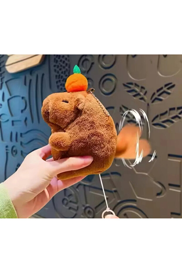 SANRIO Capybara capybara tail rotating soft plush figure toy keychain ...
