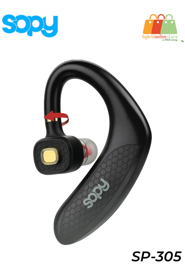 sopy SP-305 Bluetooth Earphone V5.3 Wireless Headset with 180° Rotation ...