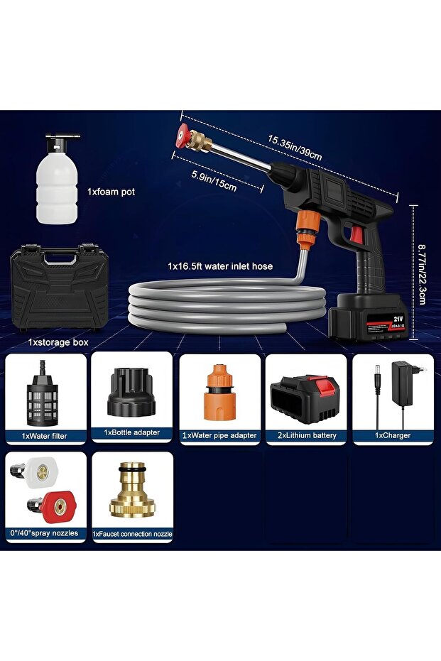 Miskat Trading Cordless Portable Washer Electric High Pressure Cleaner ...