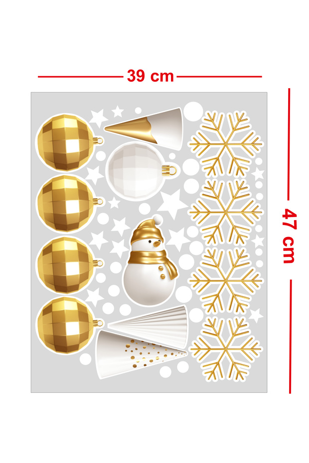 New Jargon Златисти балони, снежинки, коледни украси за прозорци ...