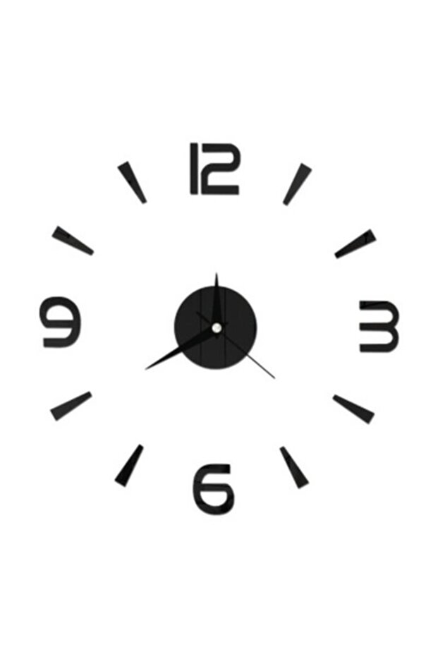 Edman 3D Creative Decorative Wall Clock, DIY, Black- Trendyol