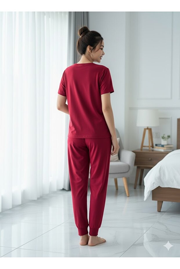 sleeproom KADIN BORDO YAZLIK PİJAMA TAKIM - Fiyatı, Yorumları