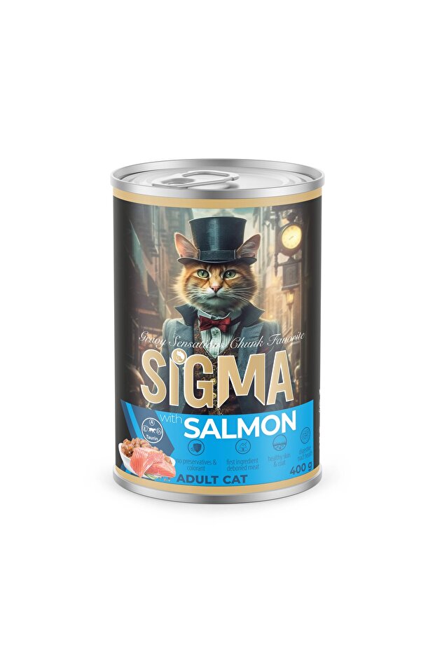 Sigma Premium 12li Koli (%10 Avantajlı) Somonlu Konserve 400gr Kedi ...