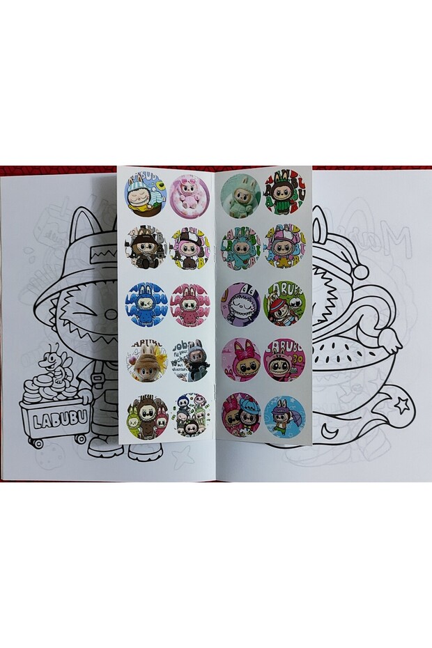 ada çanta kırtasiye 4 adet stickerli boyama kitabı (Brawlstars/LabubuB ...